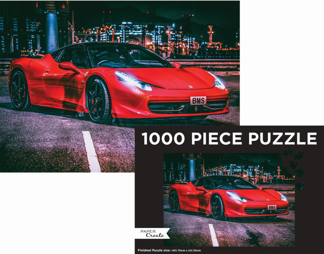 Puzzle Landscape Red Car – Yakedas Party and Giftware